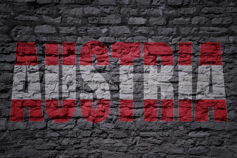 Painted National Flag with Text Austria on a Old Brick Wall Stock Photo ...