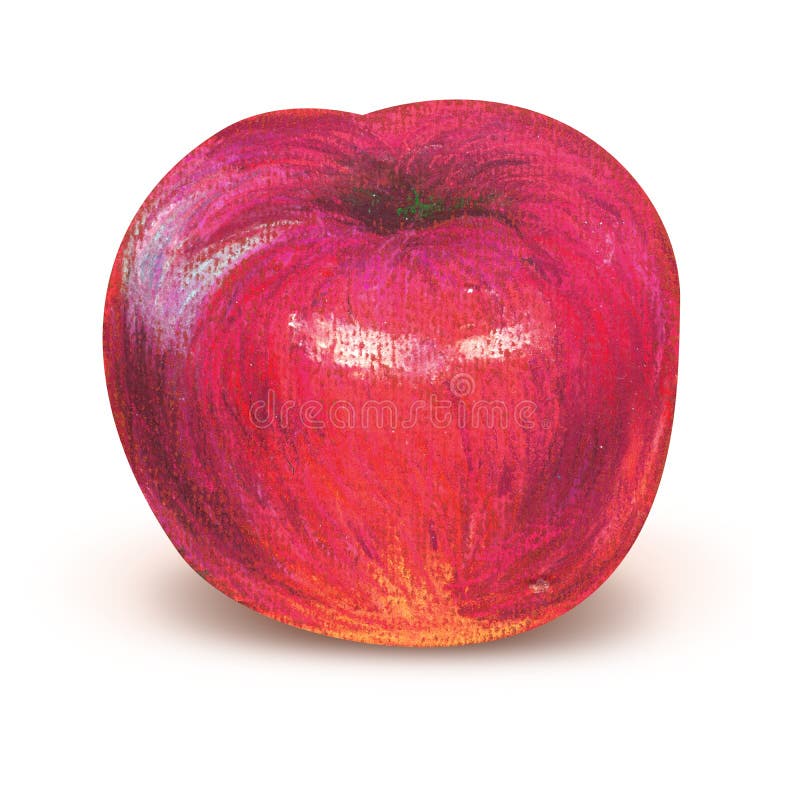 Painted Neon Red Apple with Clipping Path Stock Illustration ...