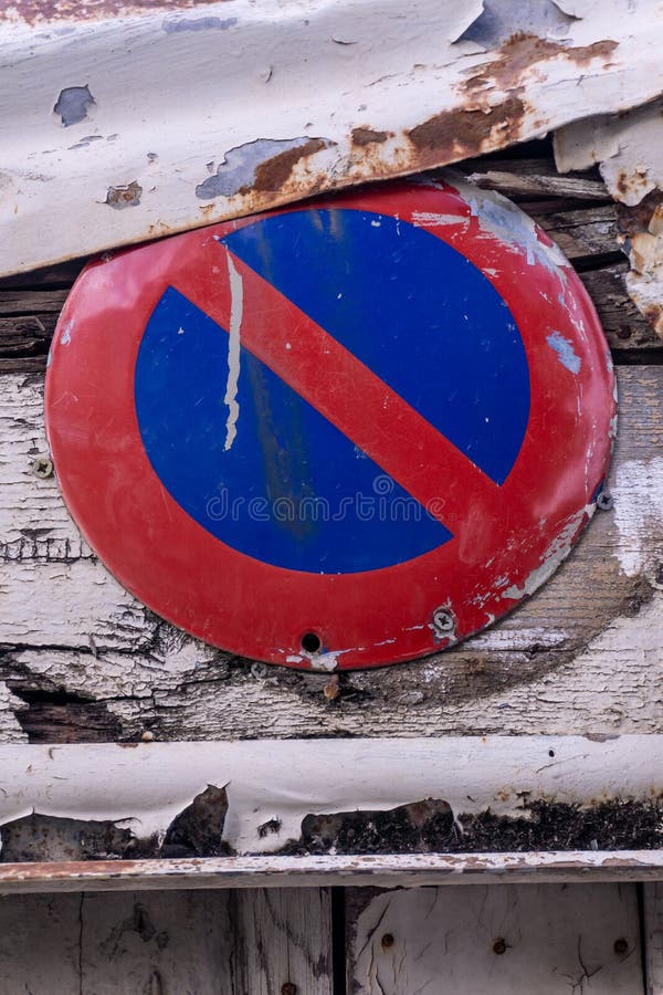 Painted No Parking Sign Close Up Stock Photo - Image of white ...
