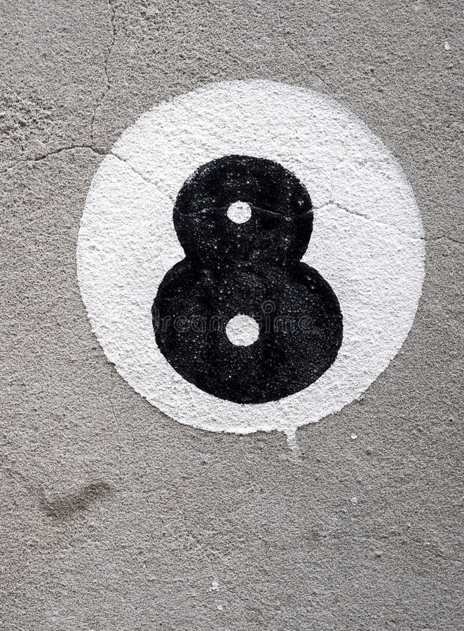 Painted Number Eight on Wall on Wall Stock Photo - Image of circle ...