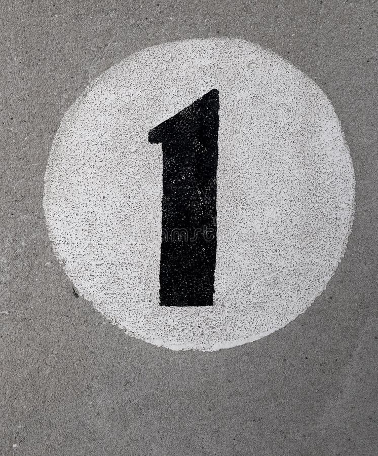 Painted Number One on Wall on Wall Stock Photo - Image of drawing ...