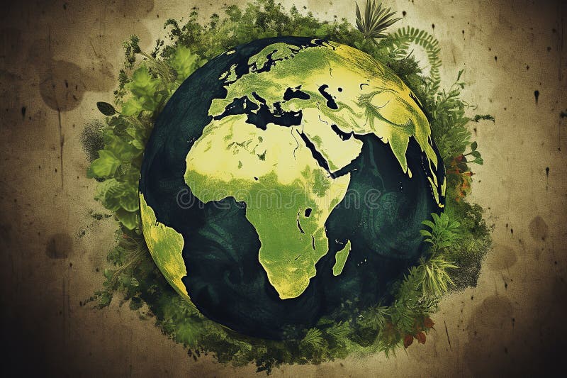 Painted Planet, Earth Day Concept. Generative AI Stock Illustration ...