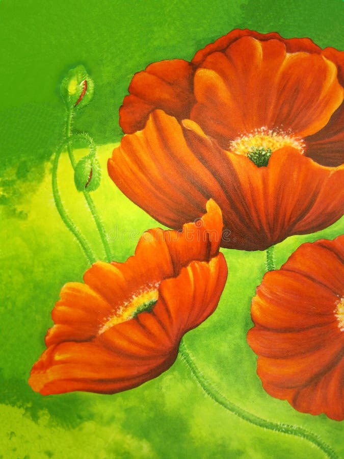 Painted poppy stock photo. Image of beautiful, painting - 33644238