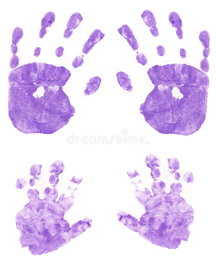 Painted purple hands stock illustration. Illustration of indoors - 299028