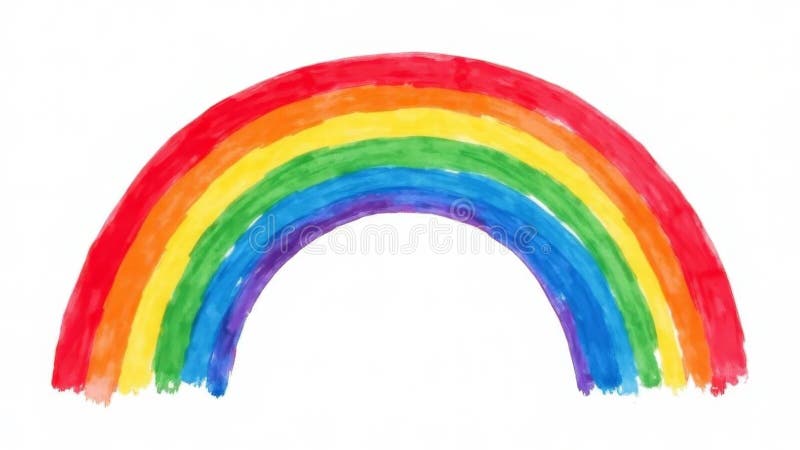 Painted Rainbow on White Background Stock Illustration - Illustration ...