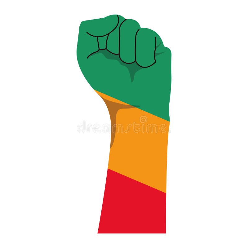 Painted Raising Hand Protest Gesture Vector Stock Illustration ...