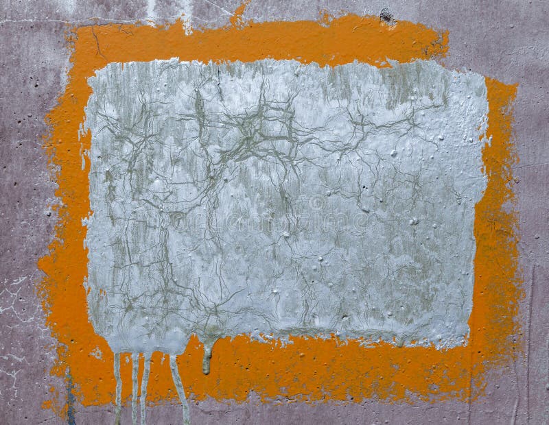 Painted Rectangle on a Concrete Surface Stock Photo - Image of cement ...