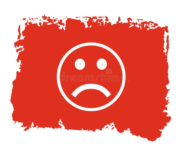 Painted Red Grunge Texture with White Angry Face Icon Stock ...