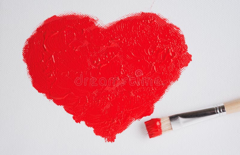 Painted red heart stock image. Image of valentine, oilpaint - 36961501