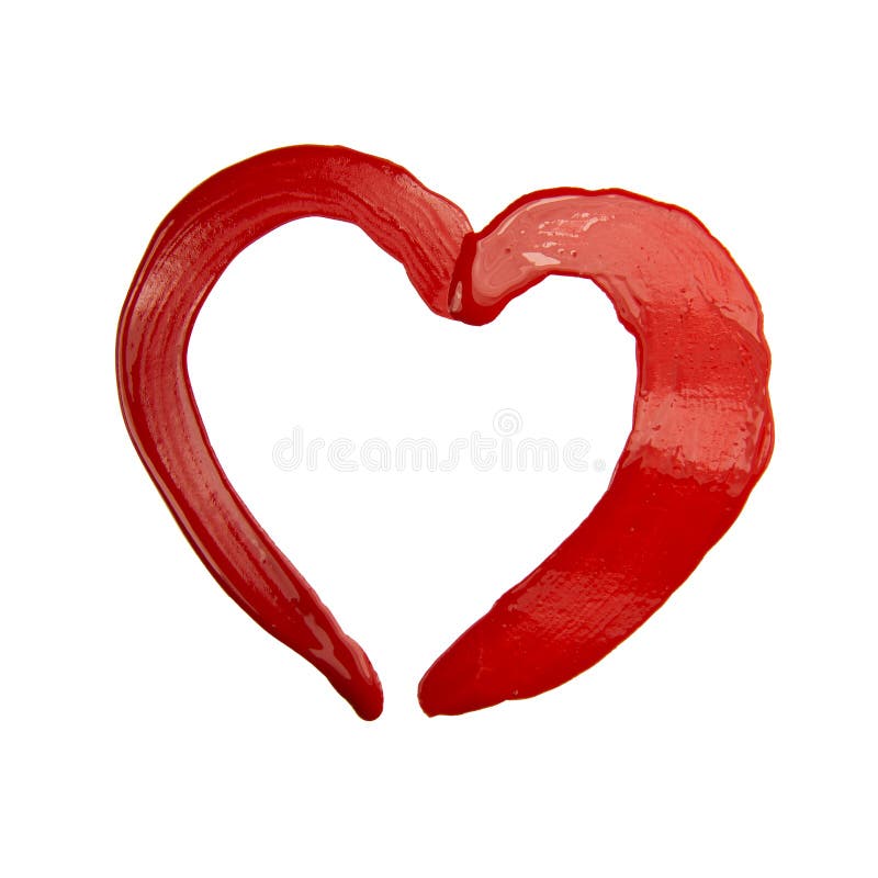 Painted red heart stock image. Image of greeting, card - 95891219