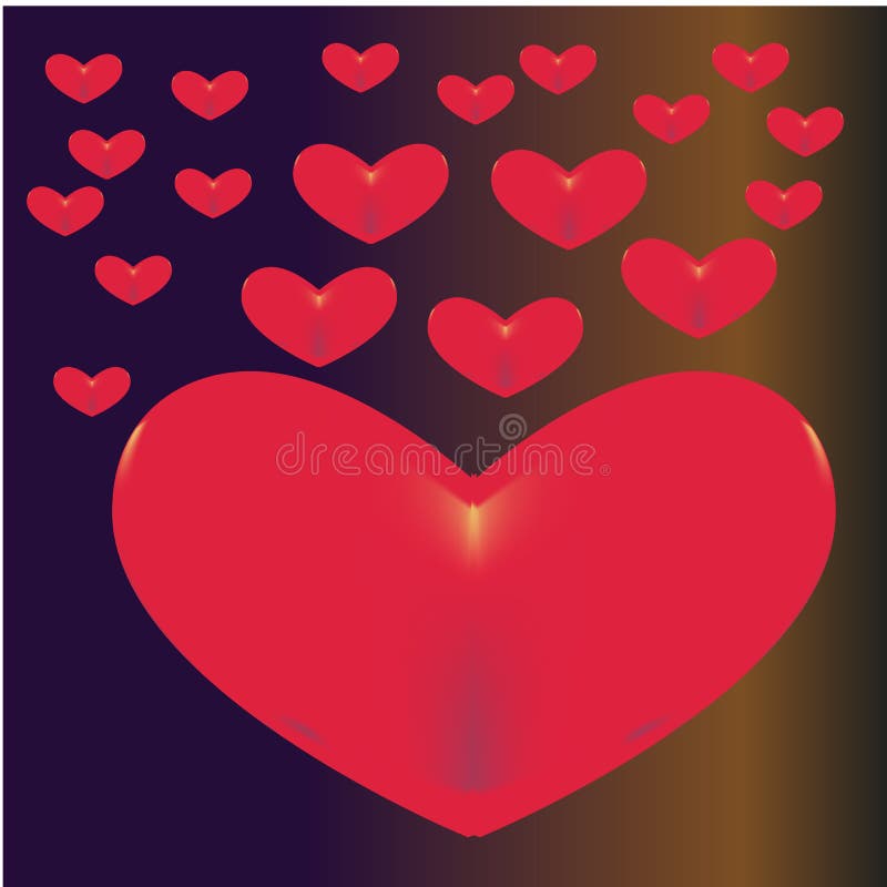 Painted Red Heart, Vector Element for Your Design Stock Illustration ...