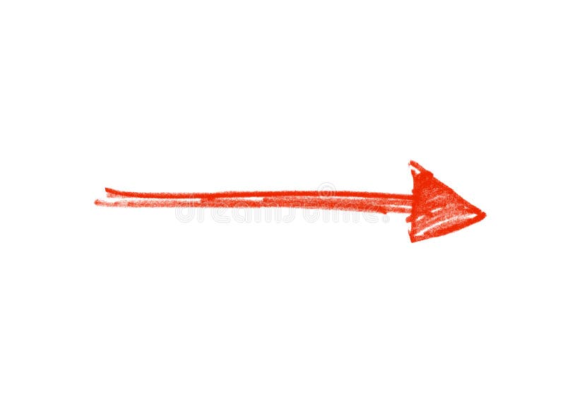 Painted Red Pencil Arrow - Sketch Drawing Stock Illustration ...