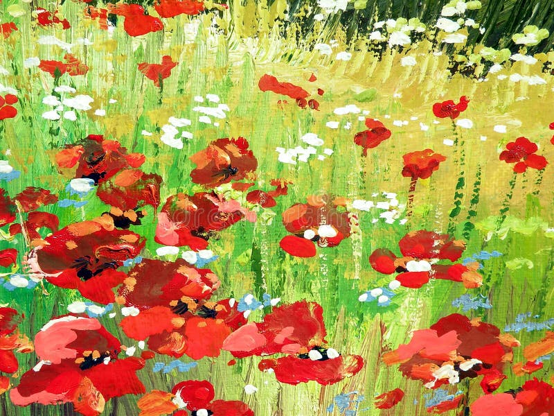 Painted red poppy stock illustration. Illustration of pattern - 14604418