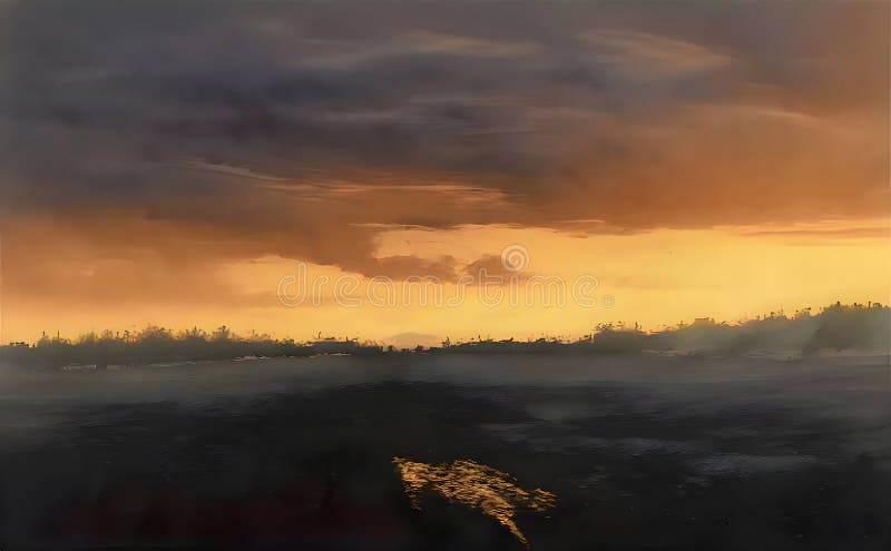 Painted River Surrounded by Trees Under Cloudy Sky during Sunset Stock ...