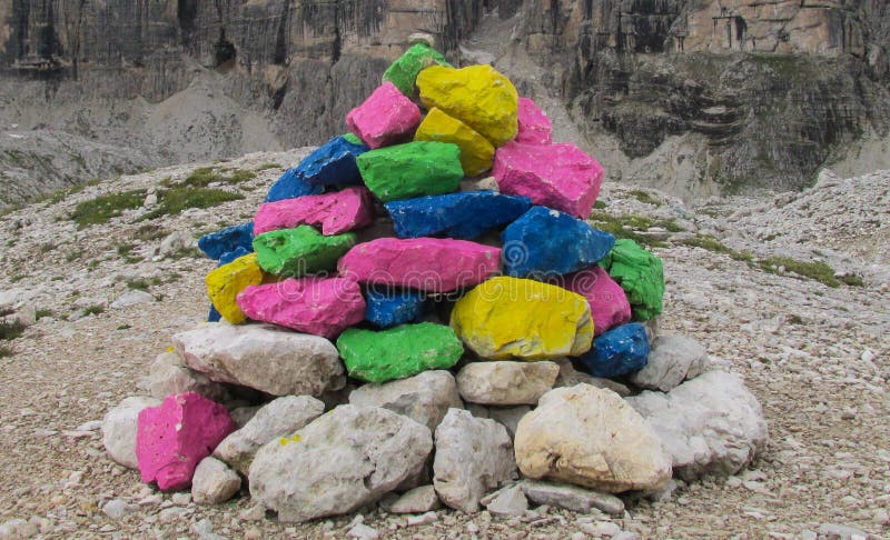 Painted Rocks on Mountain Pass Stock Photo - Image of abstract ...