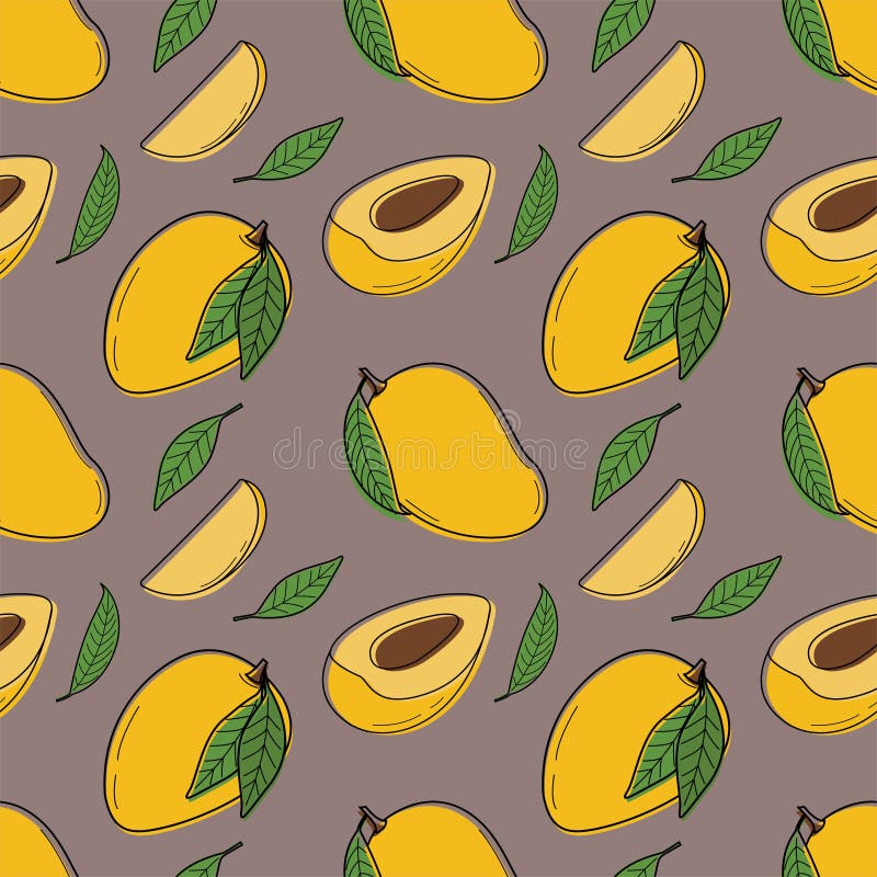 Mango Background with Black Background Stock Illustration ...