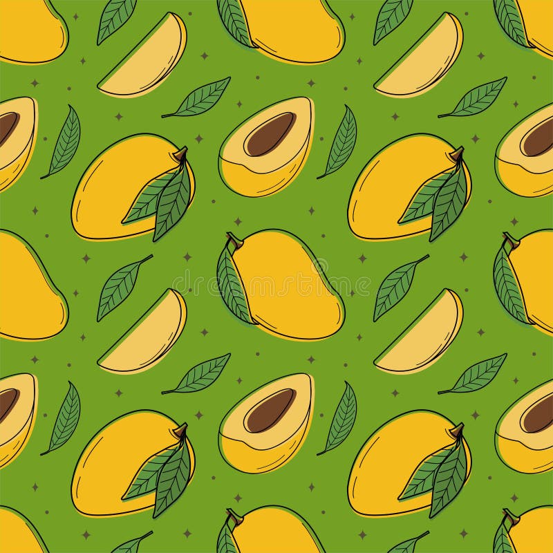 Mango Background with Black Background Stock Illustration ...
