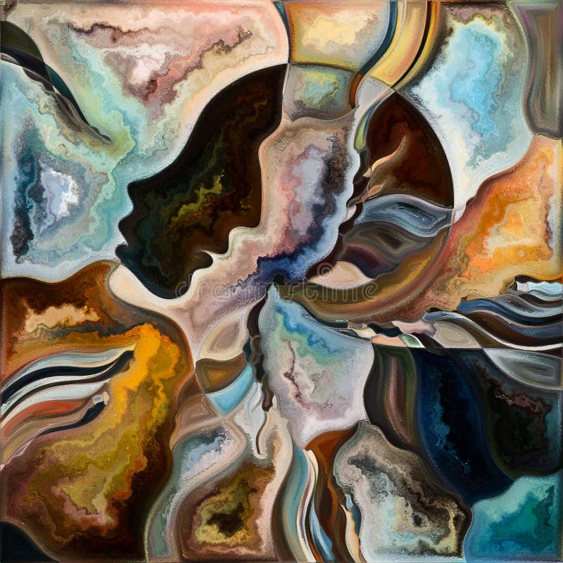 Painted Self stock illustration. Illustration of fractured - 202010080