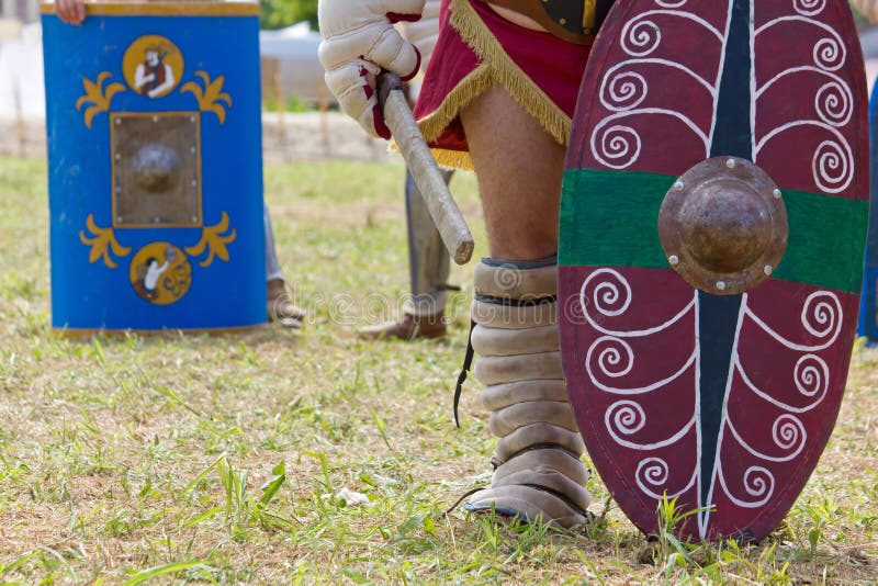 Painted Shields Carried by Gladiators Stock Photo - Image of history ...
