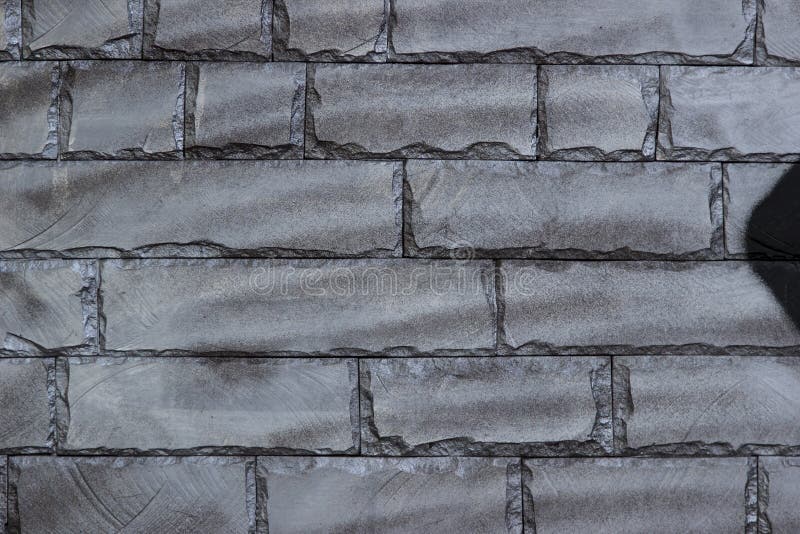 Painted Silver Brick Wall, Use for Background Stock Photo - Image of ...