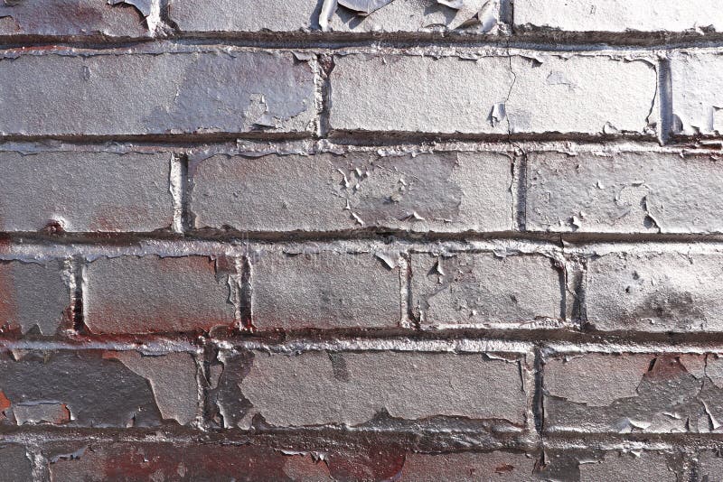 Painted Silver Bricks Wall stock image. Image of brick - 181213847