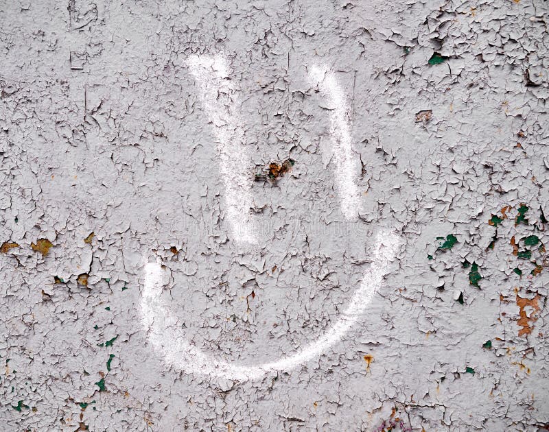 Painted Smile Sign on Concrete Wall Stock Photo - Image of urban ...