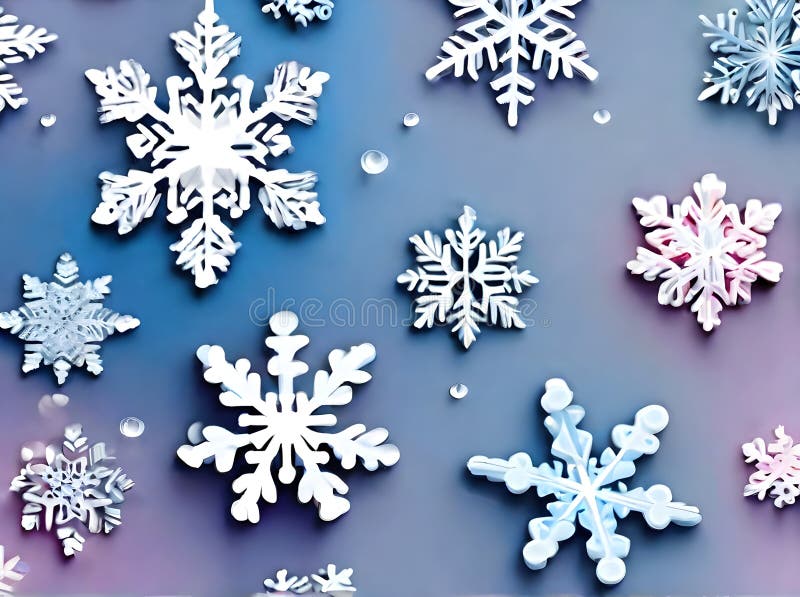 Painted Snowflakes 3D Background Pantone Colors. Stock Illustration ...