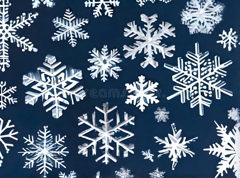 Painted Snowflakes on Duotone Background Drawing Palette. Stock Image ...