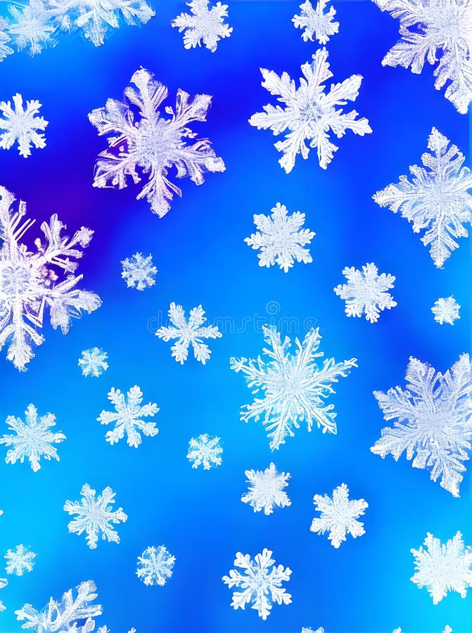 Painted Snowflakes on Vintage Realistic Background Color. Stock ...