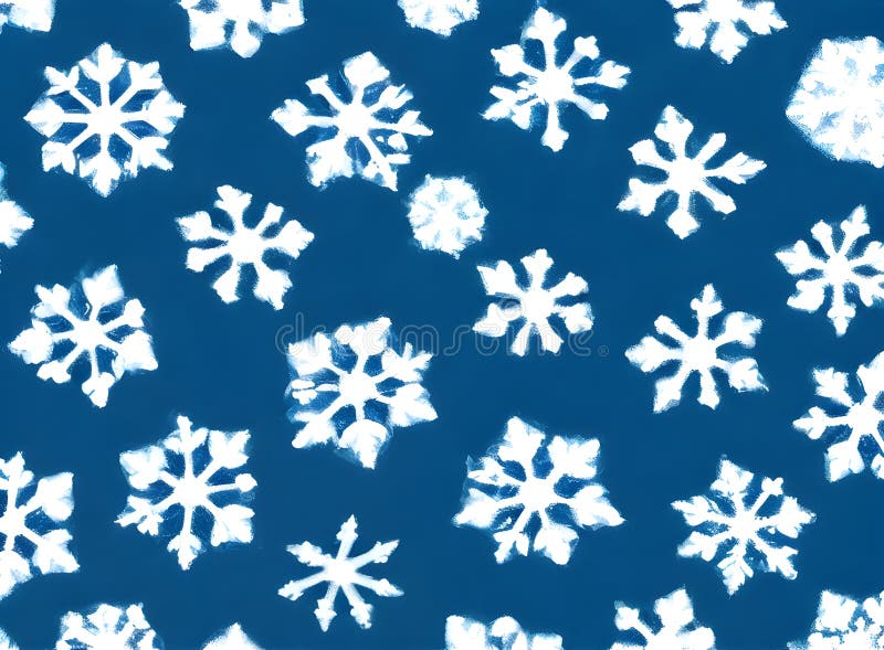 Painted Snowflakes on Vintage Realistic Background Color. Stock ...
