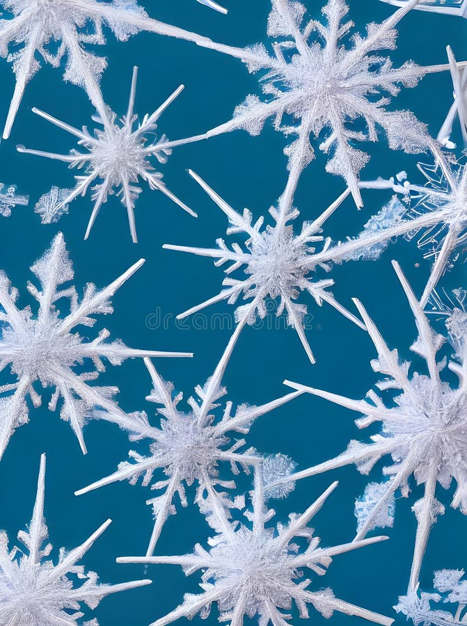 Painted Snowflakes on Vintage Realistic Background Color. Stock ...