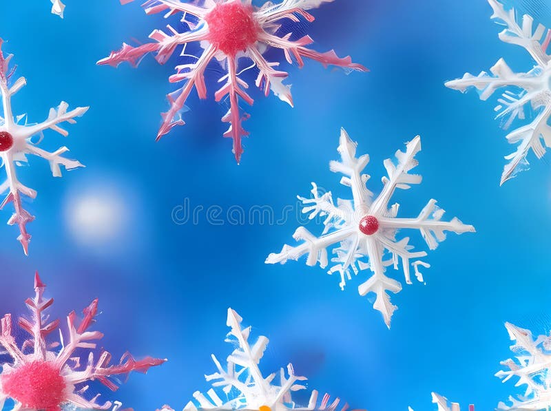 Painted Snowflakes on Vintage Realistic Background Color. Stock ...