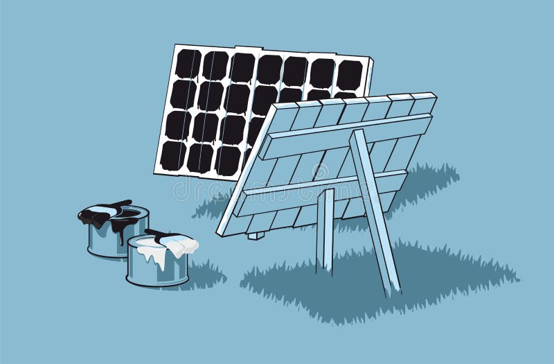 Painted solar panel stock vector. Illustration of battery - 27759032