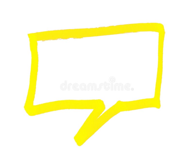 Painted Speech Bubble Yellow Stock Illustration - Illustration of ...