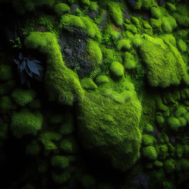 Painted Stabilized Moss Texture Background, Green Moss Wall for Modern ...