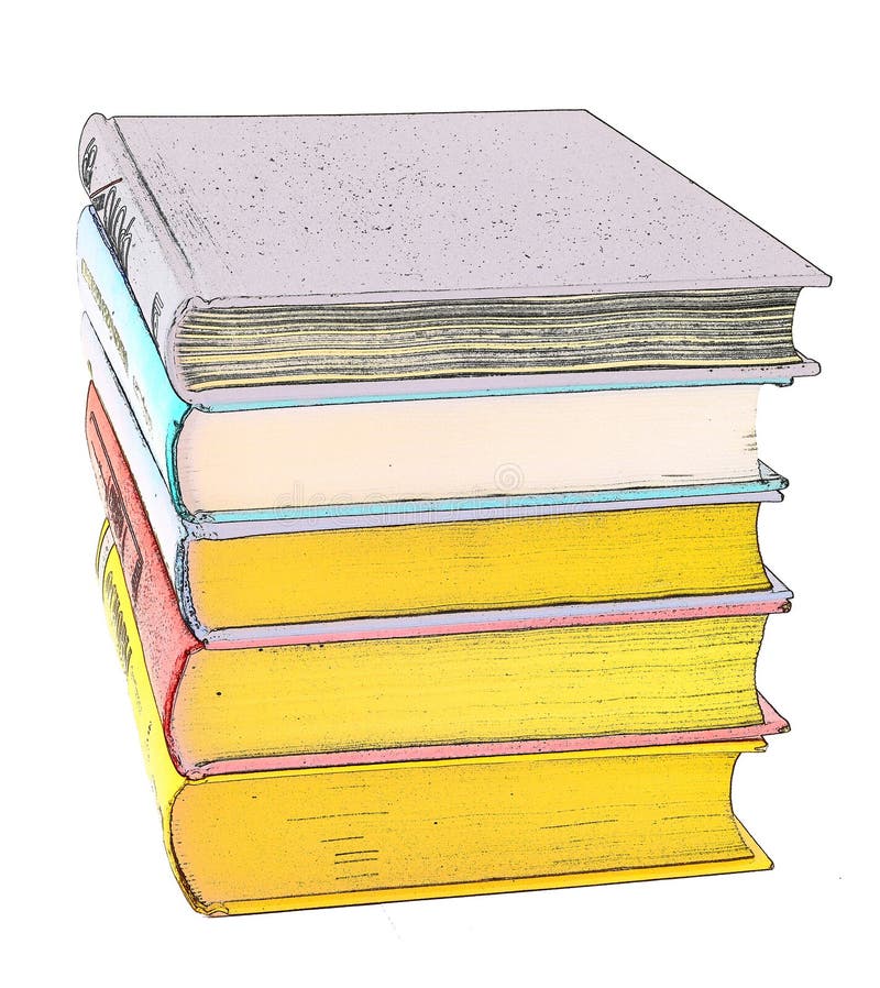 Painted stack of books stock photo. Image of profession - 121593904