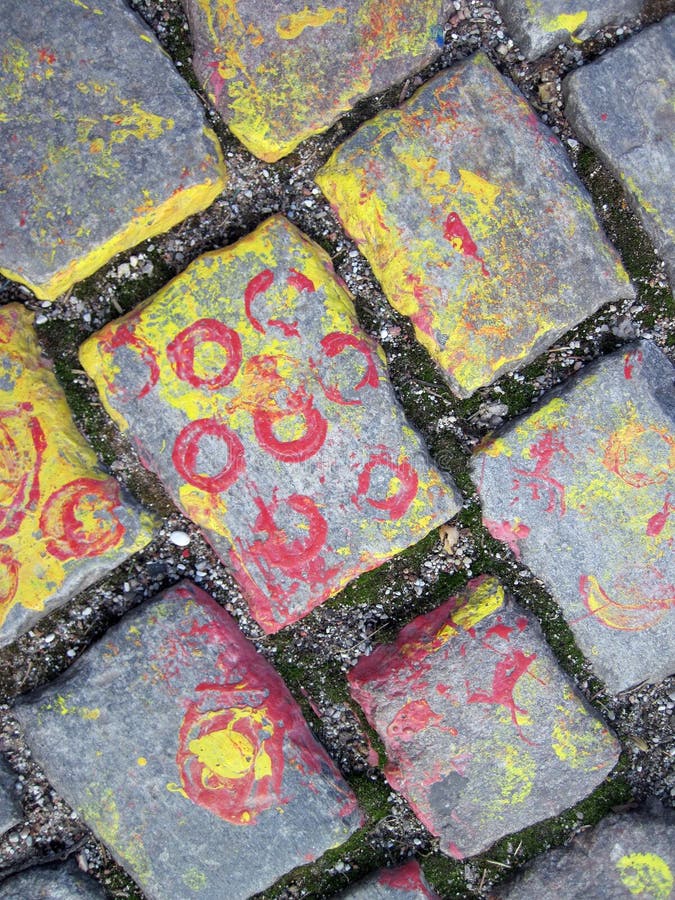 Painted Stones Pavement Texture Stock Photo - Image of colored, painted ...