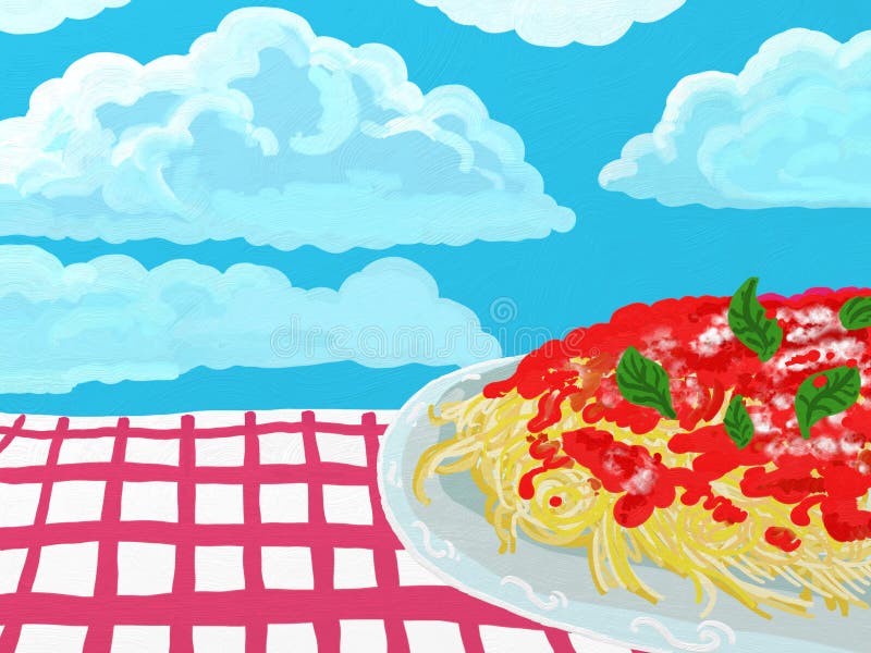 Painted style spaghetti stock illustration. Illustration of italian ...