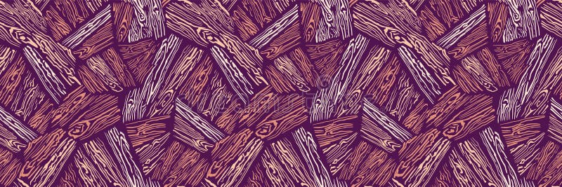 Painted Stylized Tree Seamless Pattern on a Brown Background. Vector ...