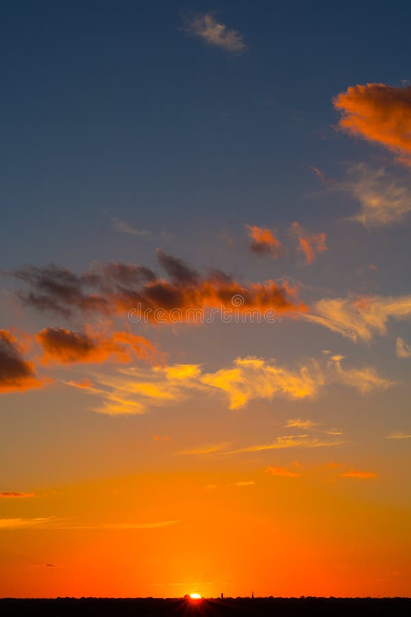 Painted sunset vertical stock photo. Image of stringy - 48759428