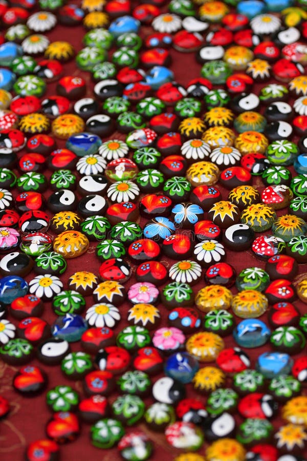 Painted Symbols on the Stones Stock Photo - Image of token, happy: 9953542