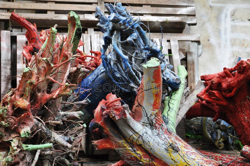 Painted tree roots stock photo. Image of agriculture - 76303782