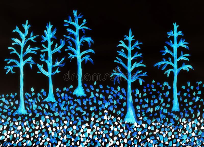 Painted trees stock image. Image of colored, closeup - 81769663