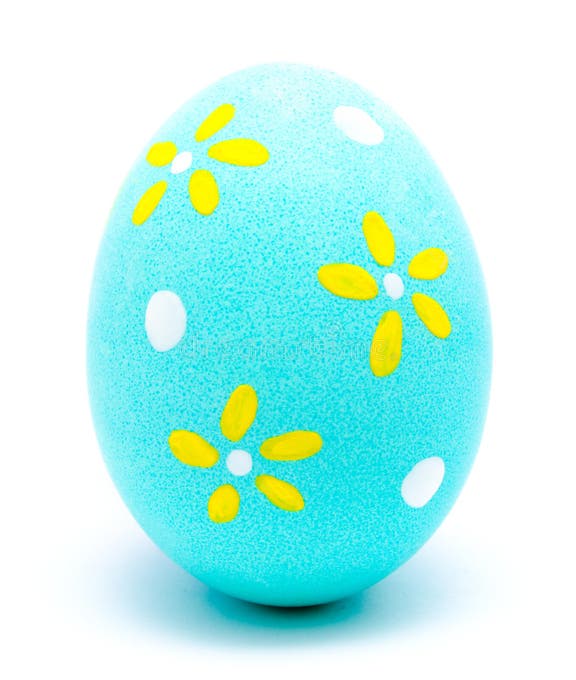 Painted Turquoise Easter Egg Isolated Stock Photo - Image of symbol ...