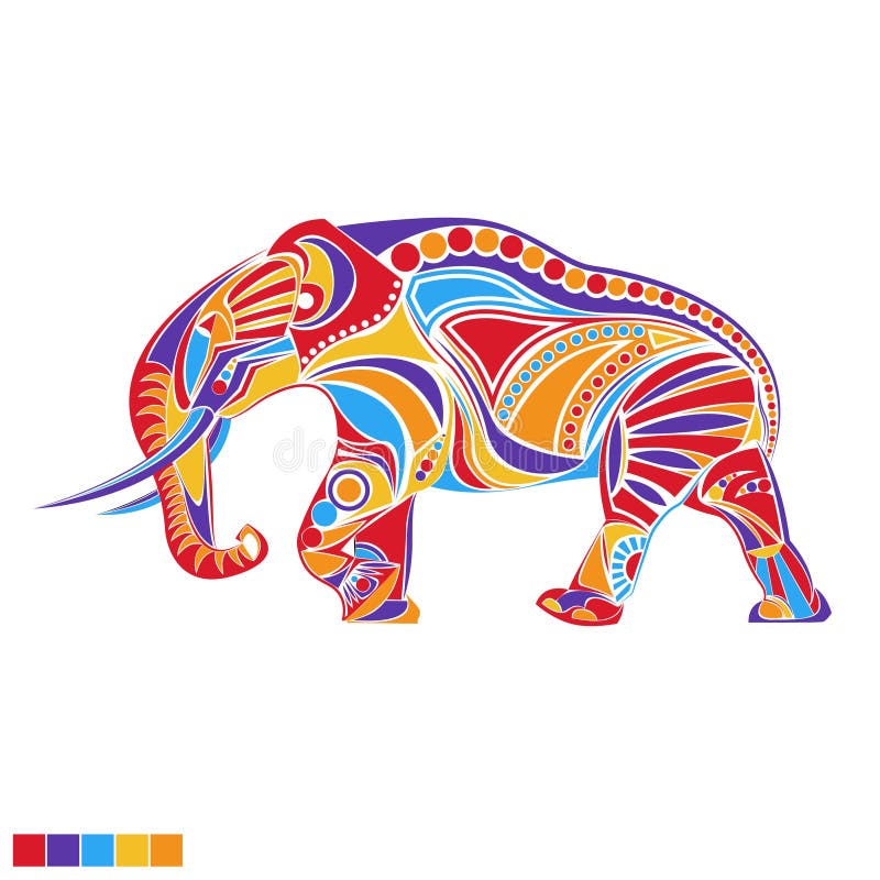 Painted vector elephant stock vector. Illustration of strenght - 26345788