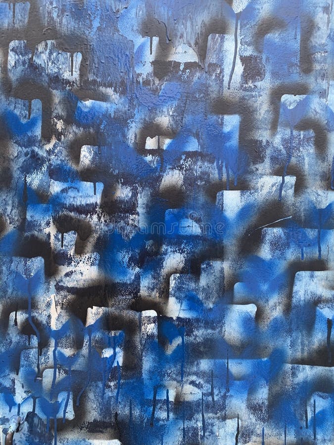 Painted Wall in Blue Paint with Pattern As Background Stock Image ...