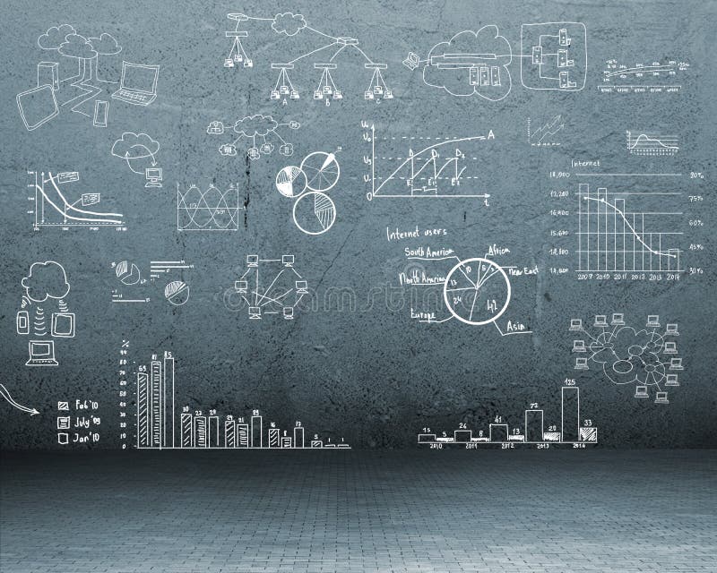 Painted on the Wall Charts, Symbols and Diagrams Stock Illustration ...