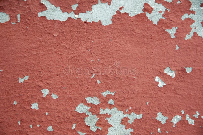 Painted Wall in Red with Peeling Paint Stock Image - Image of ...