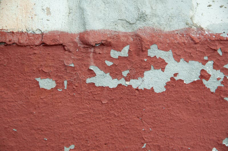 Painted Wall in Red with Peeling Paint Stock Image - Image of cracked ...