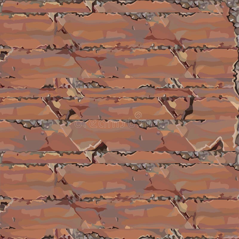 Painted Wall of Shabby Red-brown Rock Stock Vector - Illustration of ...